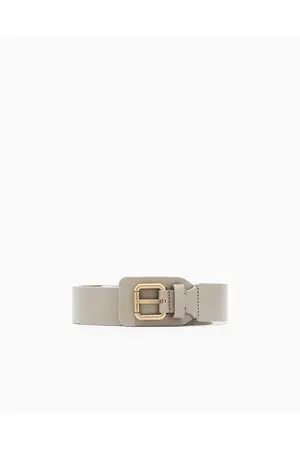 Giorgio Armani Leather Belt With Buckle Cover - Natural