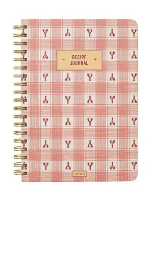 Papier Lobster Gingham Spiral Recipe Journal - Red