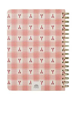 Papier Lobster Gingham Spiral Recipe Journal
