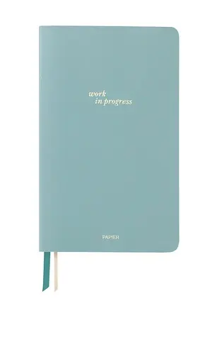 Papier Work In Progress Soft Faux Leather Lined Notebook - Blue