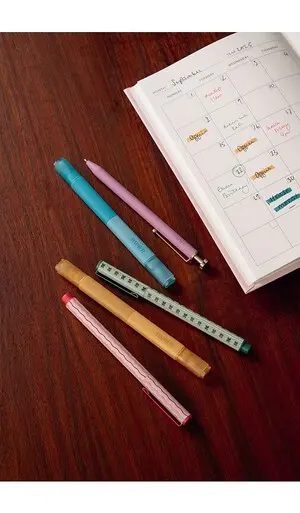 Papier Imagination Mixed Pen & Highlighter Set Of 5 In Blue