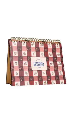 Papier Floral Gingham Monthly Desk Pad - Red