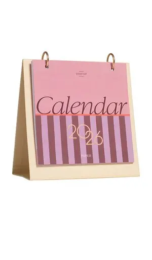 Papier Modern Type Desk Calendar In Pink - N,a