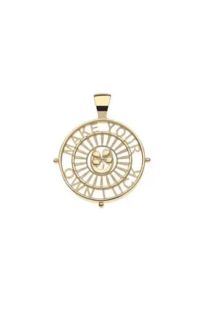 JANE WIN Lucky Jw Cutout Pendant - Gold