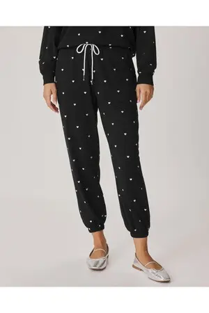 Splendid Embroidered Love Lounge Joggers - Black