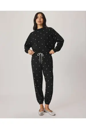 Splendid Embroidered Love Lounge Joggers - Black