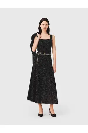 Maje Rhinestone Knit Maxi Dress