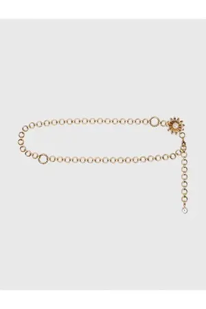 Maje Chain Belt With Flower Detail - Gold