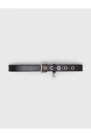 Maje Leather Belt With Miss M Buckle - Black