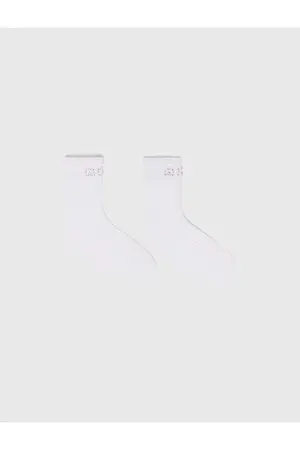 Maje Pearl Embellished Pointelle Socks - White
