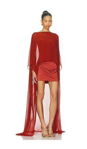 LOVERS AND FRIENDS Mini Dress With Draped Overlay And Exaggerated Sleeves