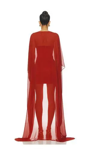 LOVERS AND FRIENDS Mini Dress With Draped Overlay And Exaggerated Sleeves