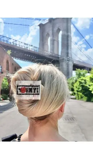 SOLAR ECLIPSE Hand-painted Nyc Subway Heart Claw Clip