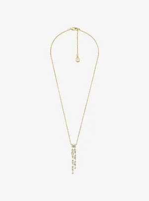 Michael Kors Pavé Baguette Drop Necklace - Gold