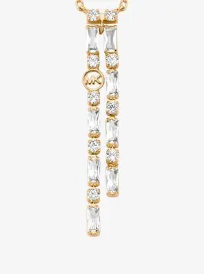 Michael Kors Pavé Baguette Drop Necklace