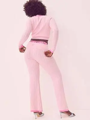 Pink Ribbed Sweaters For Women