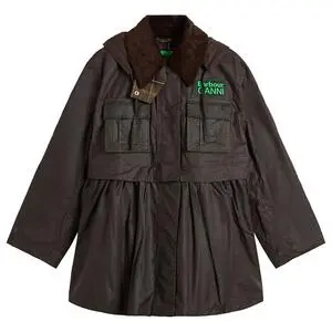 Barbour X Ganni Peplum Wax Jacket