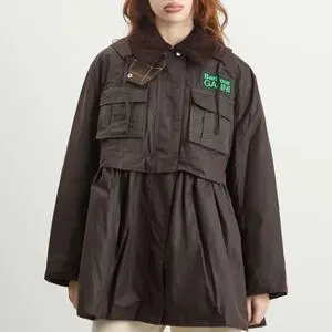 Barbour X Ganni Peplum Wax Jacket