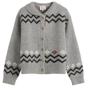 DAMSON MADDER Cecily Bunny Intarsia Collar Cardigan