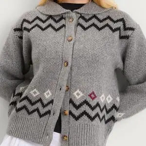 DAMSON MADDER Cecily Bunny Intarsia Collar Cardigan
