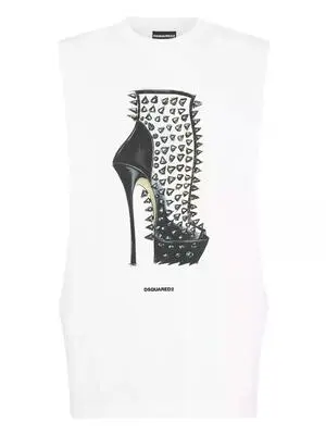Dsquared2 Graphic-print Iconique Tank Top - White