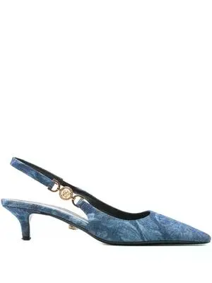 Versace 40mm Barocco Denim Pumps