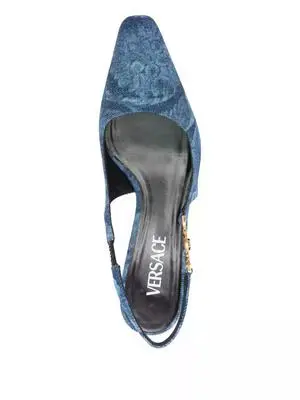 Versace 40mm Barocco Denim Pumps