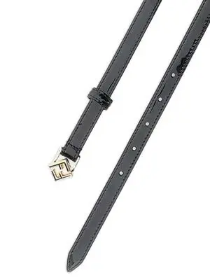 Fendi Ff Buckle Leather Belt - Black