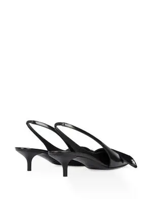 COURREGES 45mm Fold Leather Slingback Pumps - Black