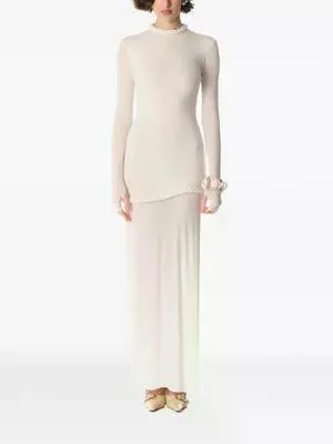 MANURI Nora Braided-trim Maxi Dress - Neutrals