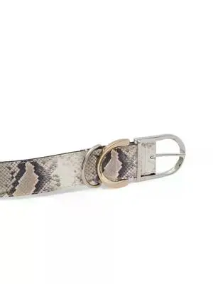 Pinko Snakeskin Effect Buckle Belt