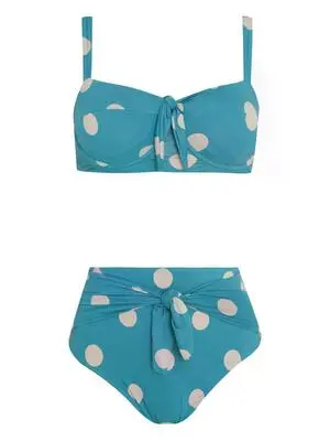 BRIGITTE Knot-detail Bikini - Blue