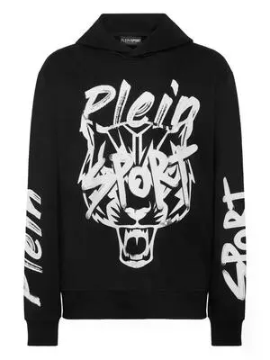PLEIN SPORT Graphic Print Hoodie - Black