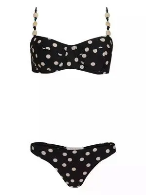 BRIGITTE Beaded Detail Bikini - Black
