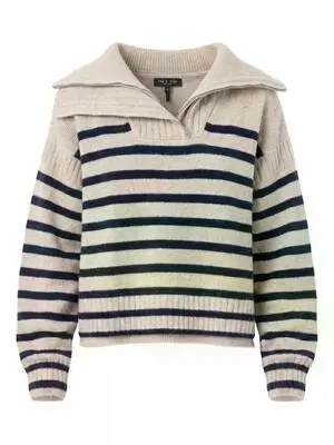 Rag & Bone Striped Quarter Zip Sweater