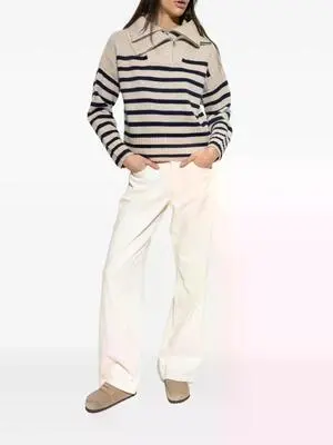 Rag & Bone Striped Quarter Zip Sweater