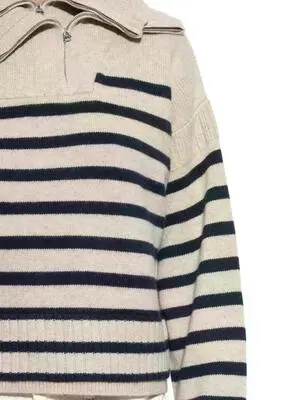 Rag & Bone Striped Quarter Zip Sweater
