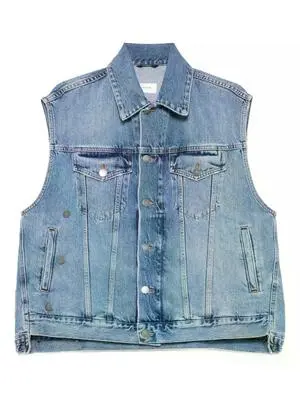 HAIKURE Button Denim Gilet - Blue