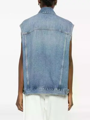 HAIKURE Button Denim Gilet - Blue