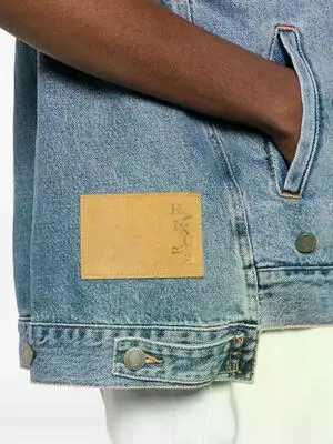 HAIKURE Button Denim Gilet - Blue