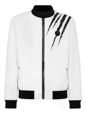 PLEIN SPORT Scratch Bomber Jacket - White