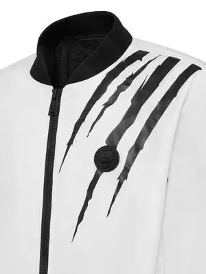 PLEIN SPORT Scratch Bomber Jacket - White