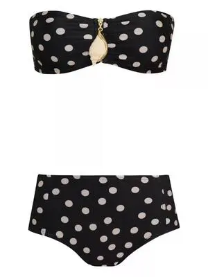 BRIGITTE Polka Dot Bikini - Black