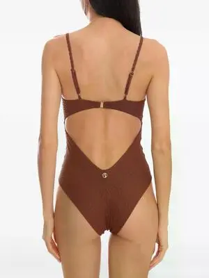 BRIGITTE Textured One-piece Swimsuit With Beaded Straps