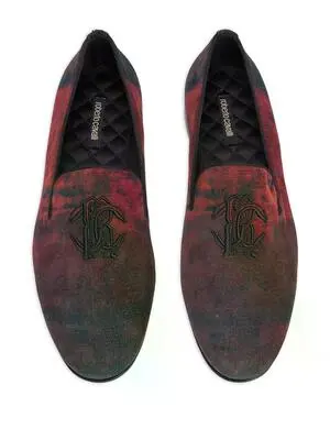 Roberto Cavalli Logo-embroidered Loafers