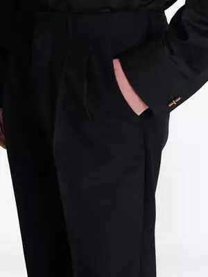 Balmain Wool Trousers With Embroidered Label