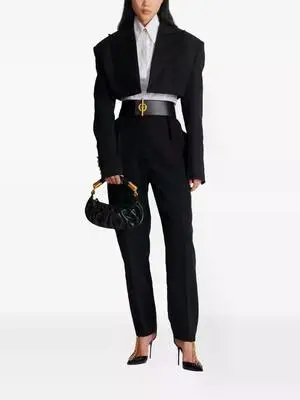 Balmain Grain-de-poudre Cropped Jacket