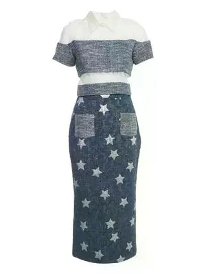 MARINA QURESHI Tweed Star Skirt Set