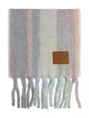 Loewe Fringed Stripes Scarf - Neutrals