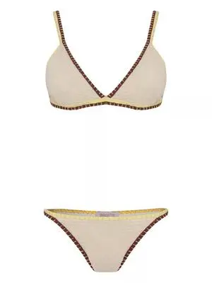 BRIGITTE Contrast-trim Bikini - Neutrals